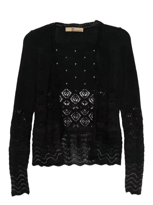 John Galliano Vintage 2000s Open-knit Crochet Cardigan - Black