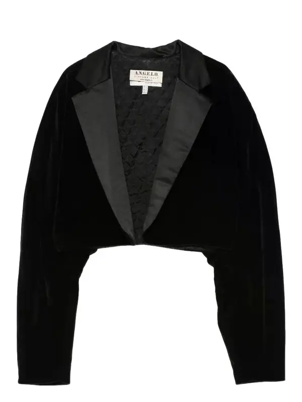 A.N.G.E.L.O. VINTAGE CULT Velvet Cropped Jacket - Black