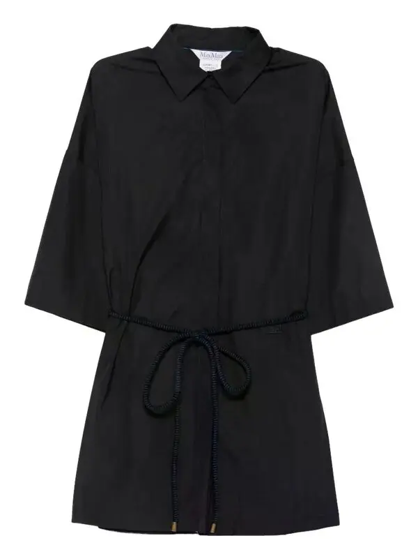 Max Mara Rope-belt Short-sleeve Shirt - Black