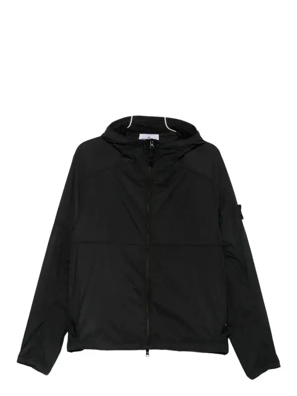 Stone Island Logo-patch Hooded Jacket - Black