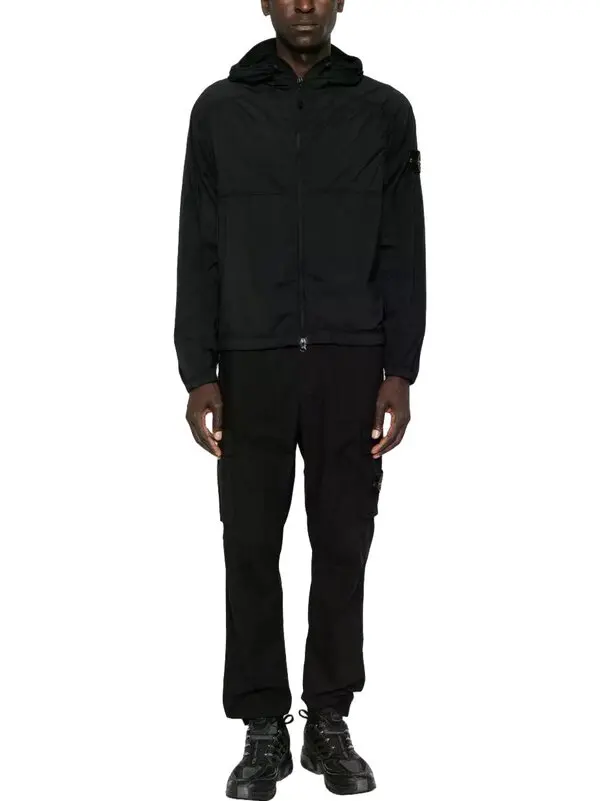 Stone Island Logo-patch Hooded Jacket - Black
