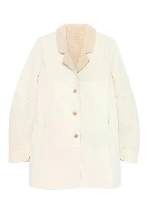 Source Unknown Odera Reversible Shearling Coat - Neutrals