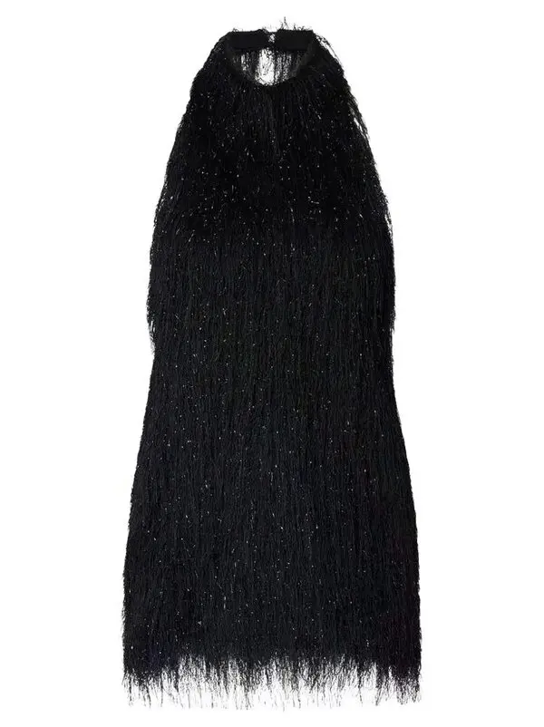 Liu Jo Frayed Fabric Short Dress - Black