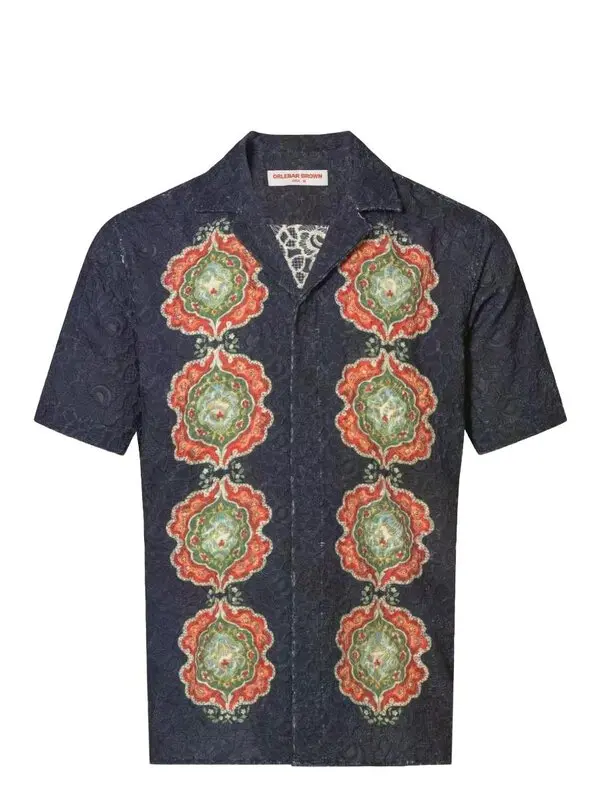Orlebar Brown Maitan Broderie-anglaise Shirt - Blue