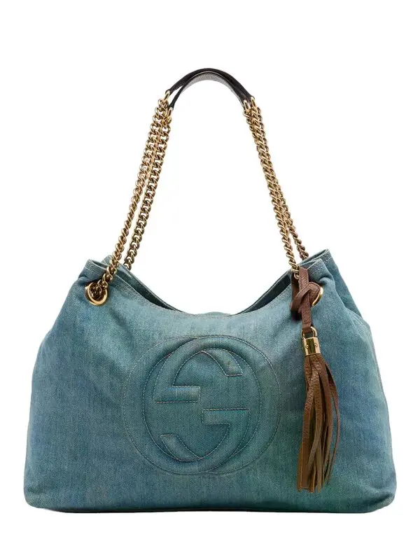 Gucci Denim Soho Chain Tote Bag - Blue