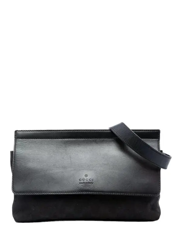 Gucci Gg Canvas And Leather Web Belt Bag - Black