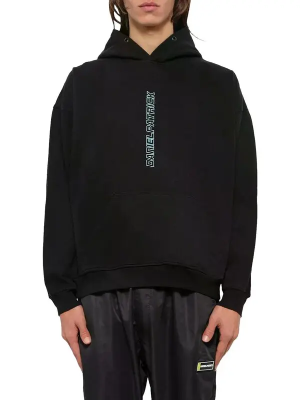 DANIEL PATRICK Vertical-logo Hoodie - Black