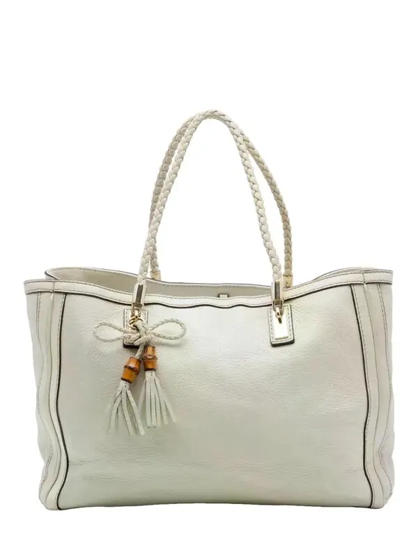 Gucci Calfskin Bella Tote Bag - White