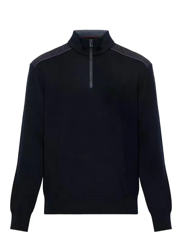 Paul & Shark Quarter-zip Stand-up Collar Sweater - Blue