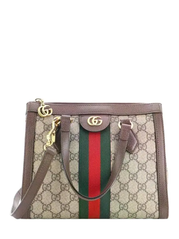 Gucci Ophidia Top Handle Gg Coated Canvas Small Tote Bag - Brown
