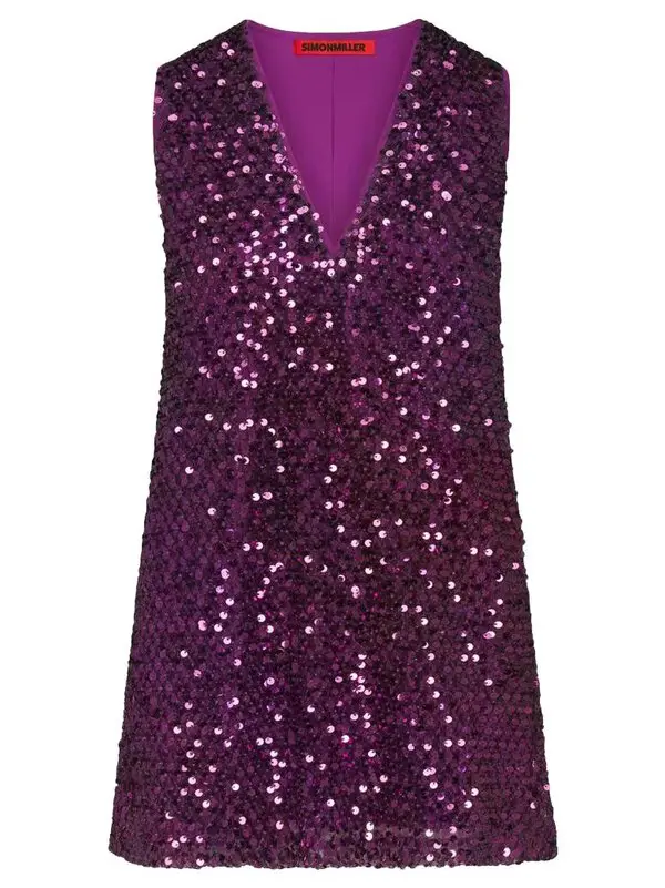 SIMONMILLER Fountain Sequin-embellished Mini Dress - Purple