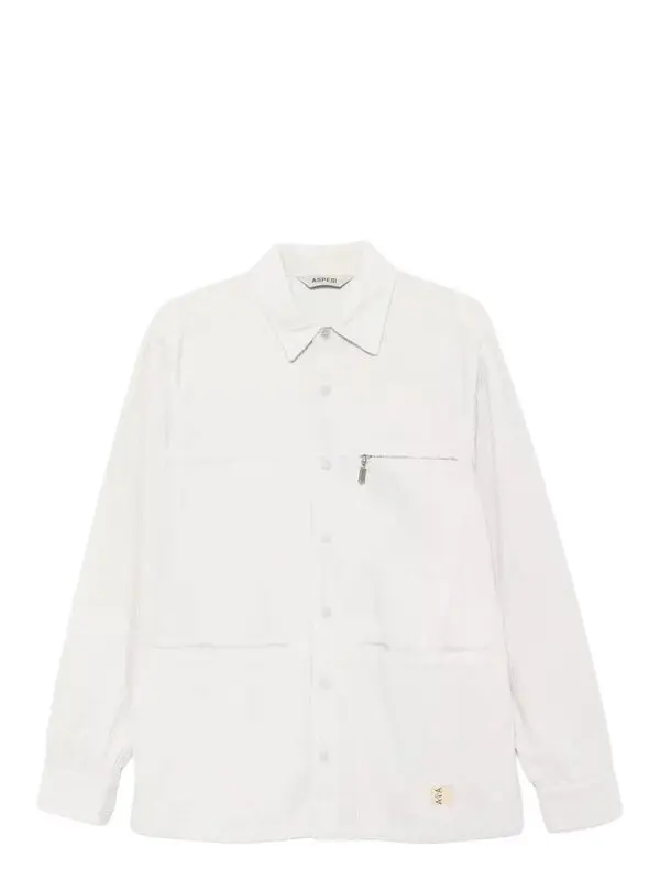 Aspesi Corduroy Zip-pocket Shirt - Neutrals