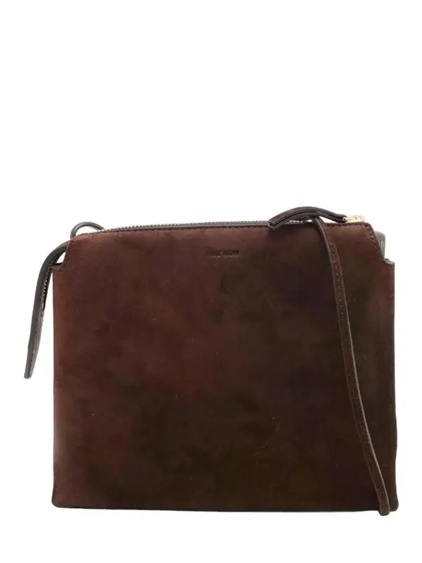 THE ROW Mini Twin Suede Cross Body Bag - Brown