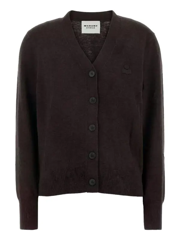 MARANT ETOILE Logo-patch V-neck Cardigan - Brown