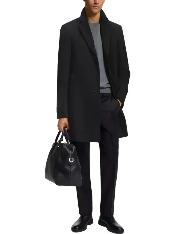 BOSS Slim-fit Formal Coat In Wool With Cashmere - Black