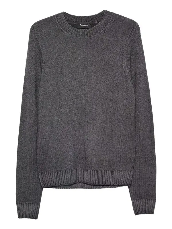 AROVESCIO Crew-neck Ribbed-trim Sweater - Grey