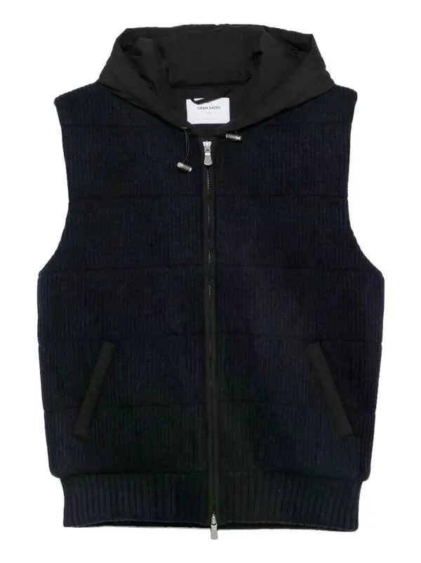 GRAN SASSO Quilted Hooded Gilet - Blue