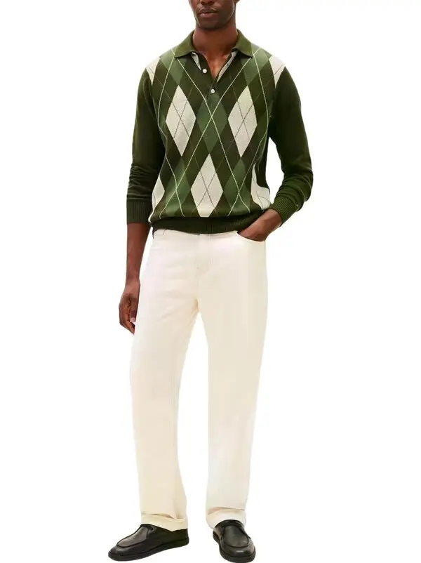 Tommy Hilfiger Argyle Long-sleeve Polo Shirt - Green
