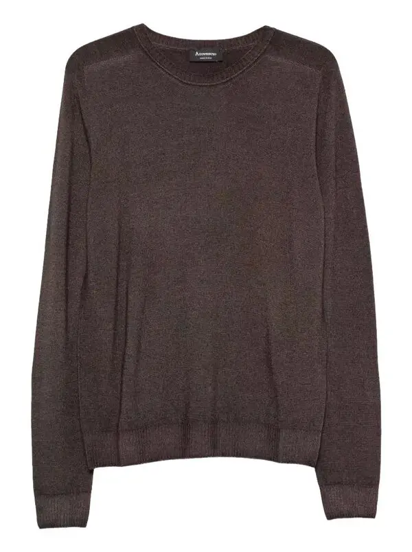 AROVESCIO Ribbed-trim Sweater - Brown