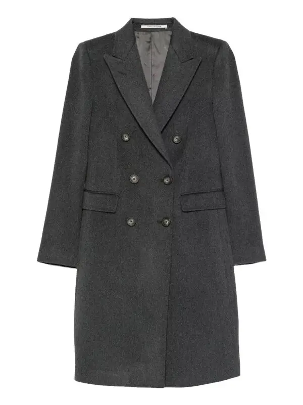 Tagliatore Double-breasted Peak-lapel Coat - Grey