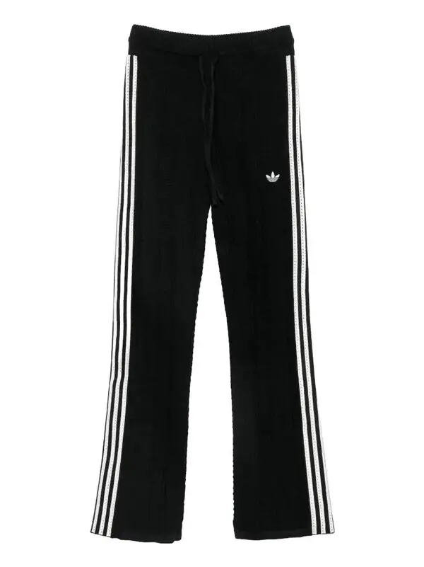 Adidas Cable-knit Side-stripe Track Pants - Black
