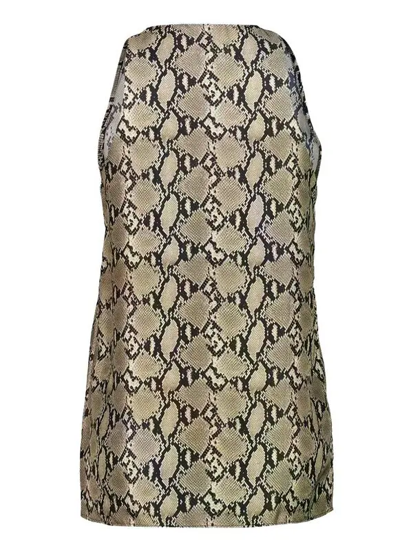 PAULA Snakeskin-print Silk Tank Top - Neutrals