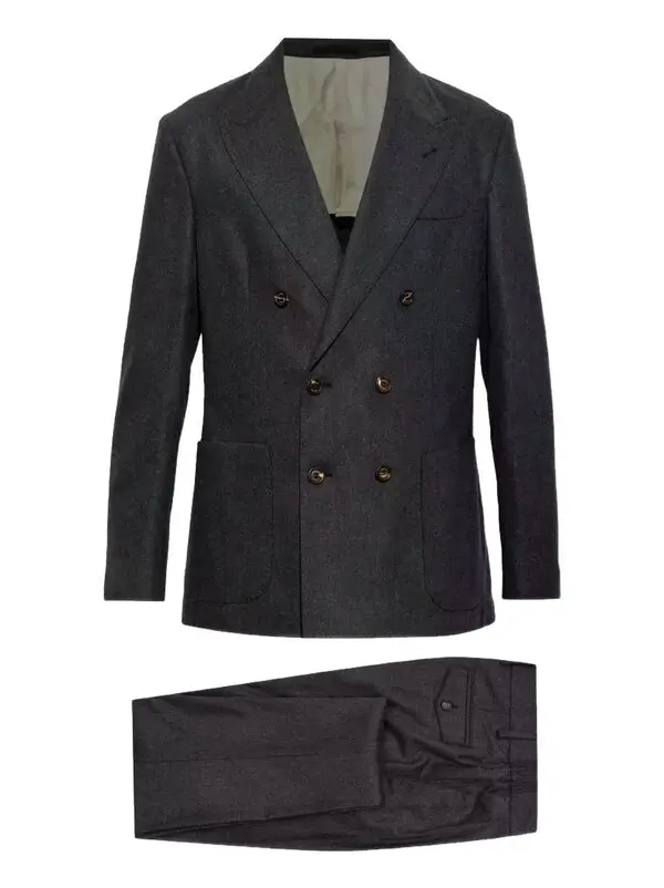 Eleventy Double-breasted Buttoned Suit - Grey