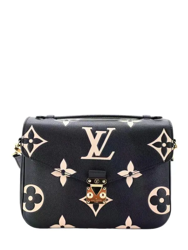 LOUIS VUITTON Pochette Metis Bicolor Monogram Empreinte Giant Crossbody Bag - Black