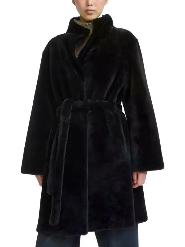 YVES SALOMON Reversible Shearling Coat - Black