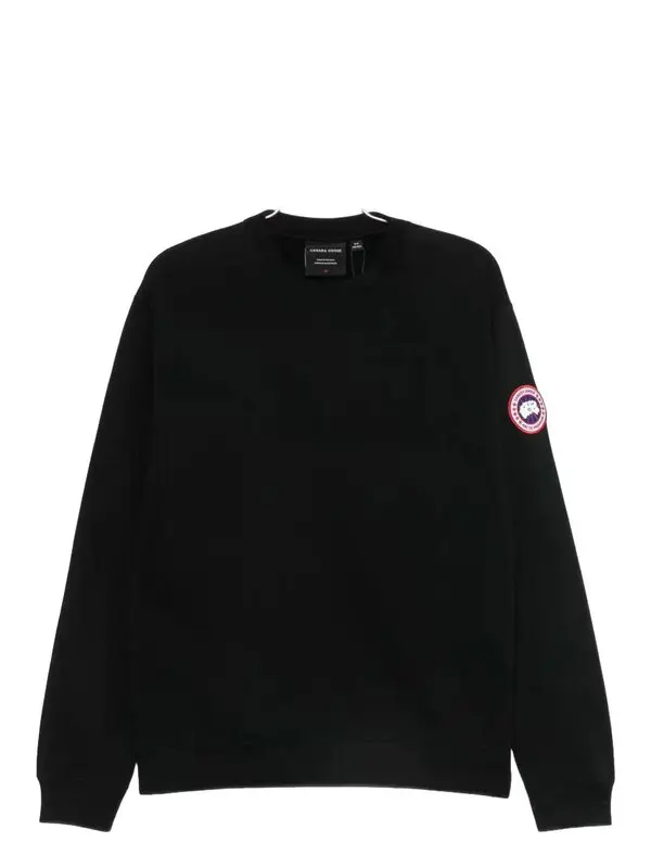 Canada Goose Logo-patch Cotton Sweater - Black