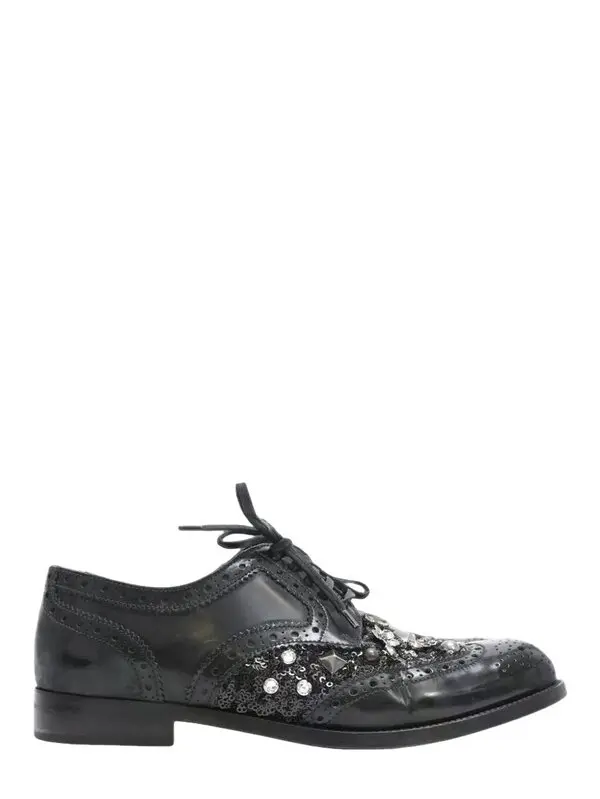 Dolce & Gabbana Studded Embellished Brogue Shoes - Black