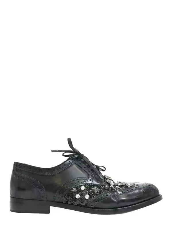 Dolce & Gabbana Studded Embellished Brogue Shoes - Black