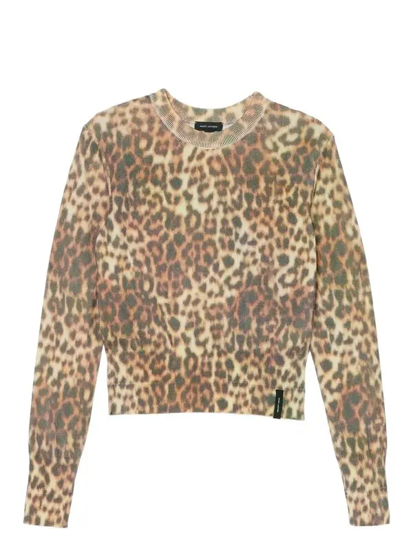 Marc Jacobs Leopard-print Crewneck Sweater - Brown