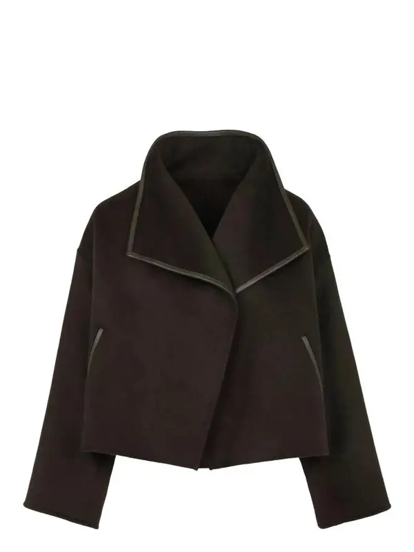 YVES SALOMON Lambskin-trim Double-sided Jacket - Brown