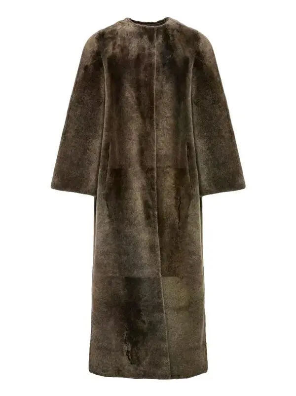 YVES SALOMON Reversible Shearling Coat - Brown