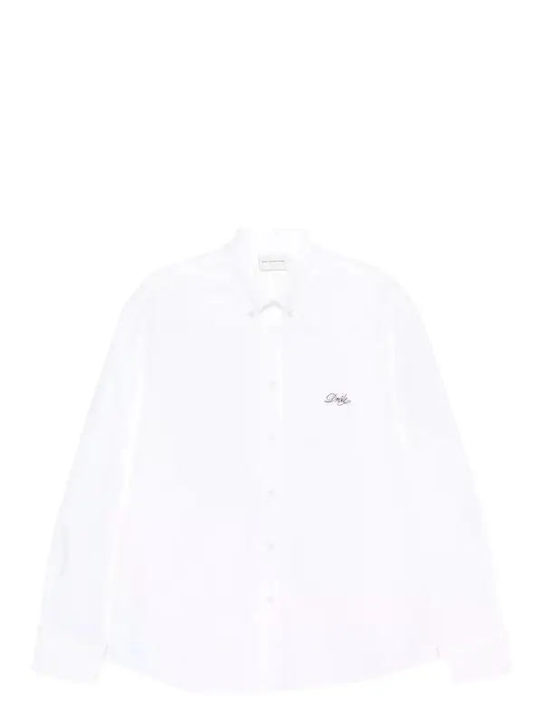 Drole De Monsieur Logo-embroidered Boxy Shirt - White