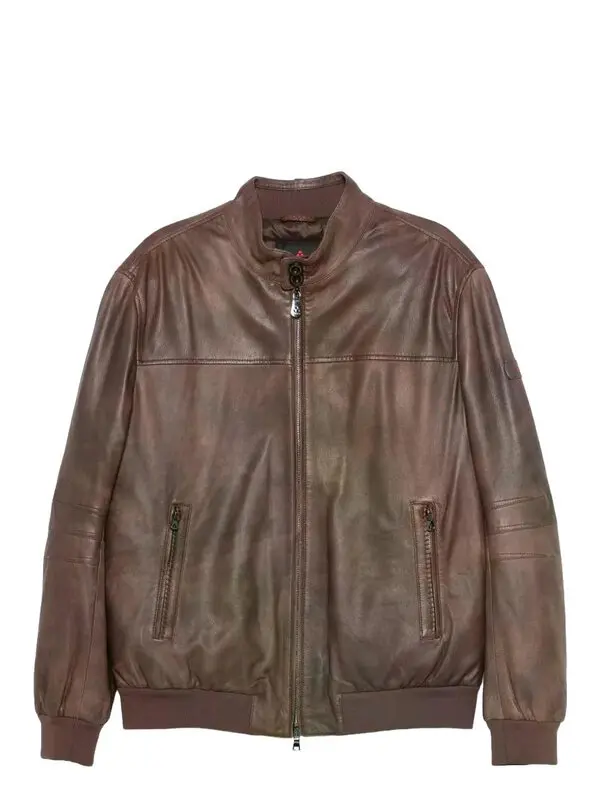 Peuterey Fionia Zip-up Leather Jacket - Brown