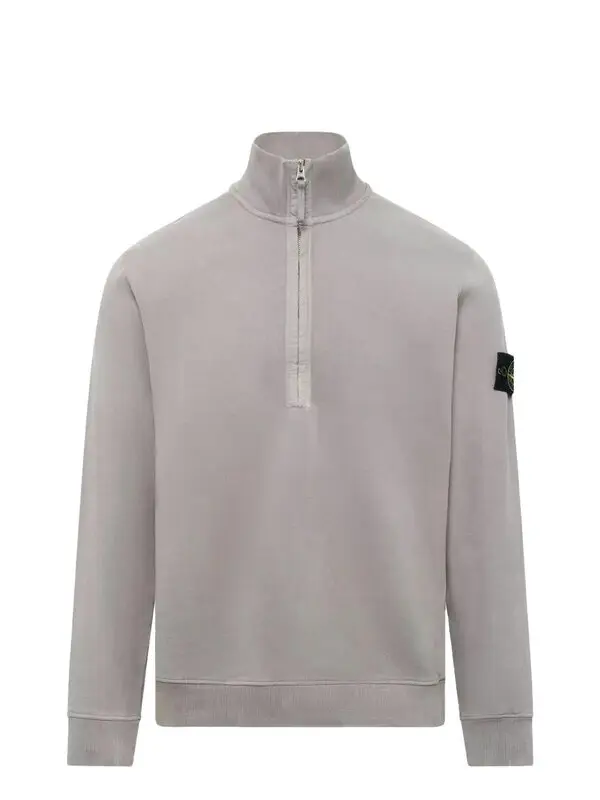Stone Island Brushed Organic-cotton Fleece Sweatshirt - Grey