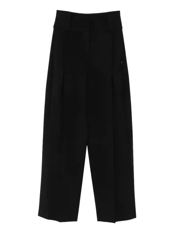 Sportmax Pleated Wide-leg Trousers - Black