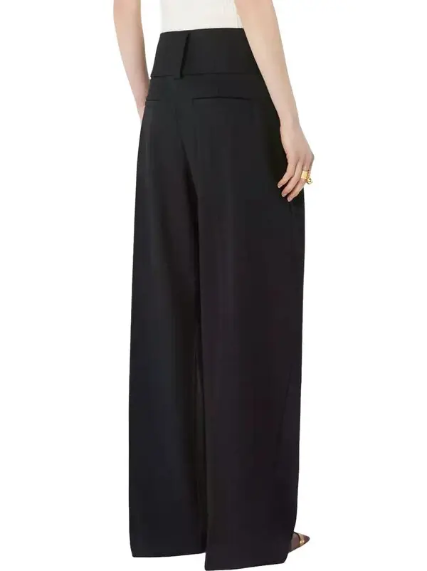 Sportmax Pleated Wide-leg Trousers - Black