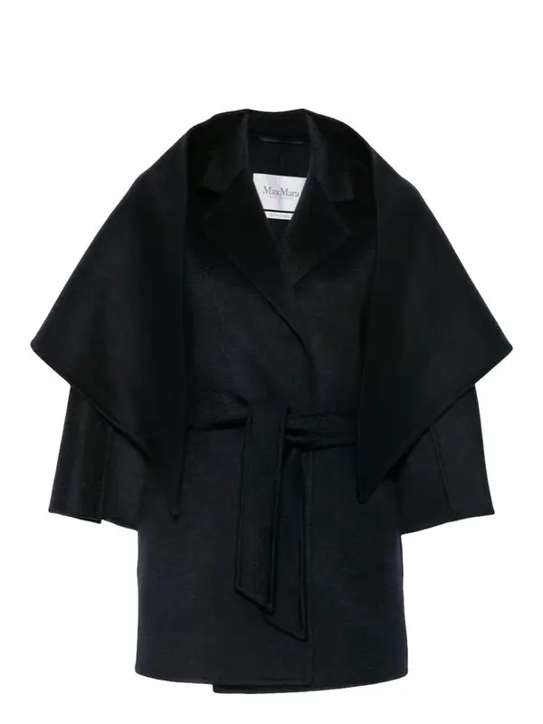 Max Mara Belted Shawl-collar Coat - Blue
