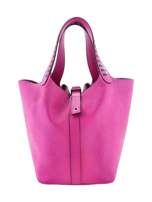 Hermès Picotin Lock Bag Tressage Epsom Pm Bucket Bag - Blue