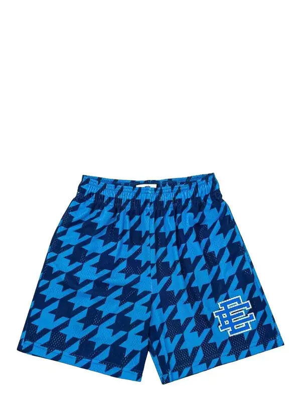 ERIC EMANUEL Houndstooth-print Track Shorts - Blue