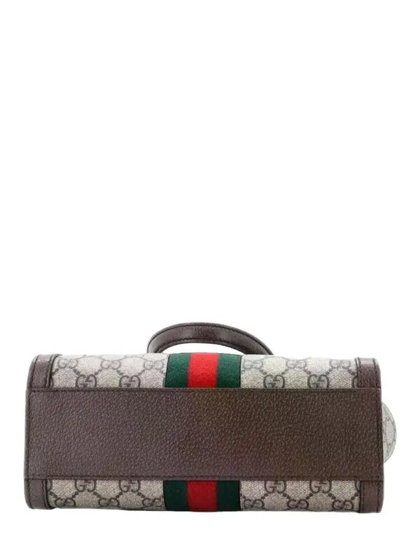 Gucci Ophidia Top Handle Gg Coated Canvas Small Tote Bag - Brown