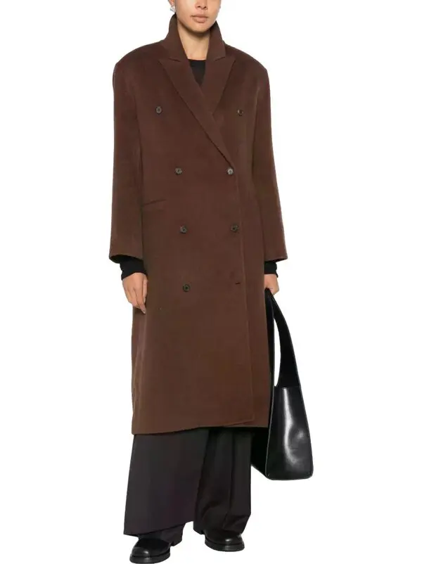 Source Unknown Hutton Double-breasted Coat - Brown