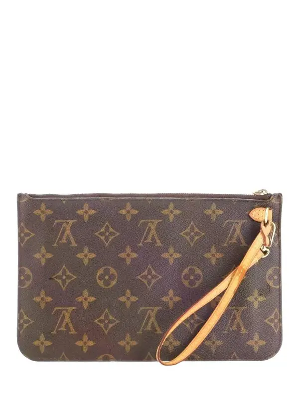 LOUIS VUITTON Neverfull Pochette Monogram Canvas Large Pouch - Brown