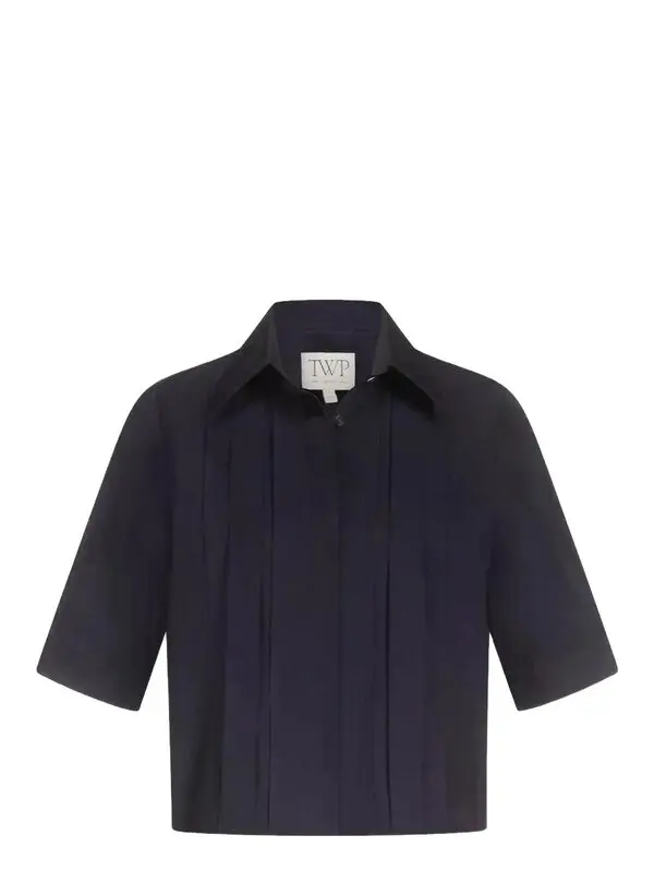TWP Pleated Short-sleeve Shirt - Blue