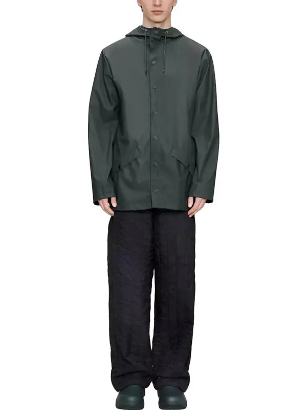 Rains Hooded Fishtail-hem Jacket - Grey