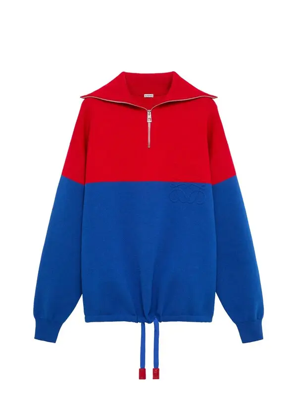 Loewe Cotton-blend Quarter-zip Sweatshirt - Red
