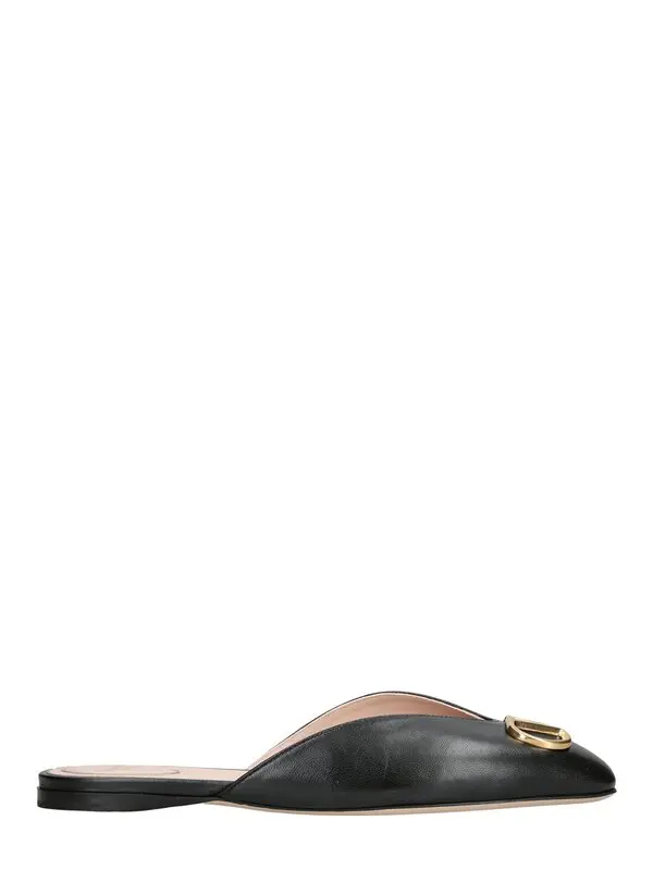 Valentino Garavani Leather Vlogo Signature Mules - Black